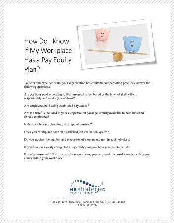 Pay Equity Act Canada: Quick Overview Of Obligations – HR Strategies ...